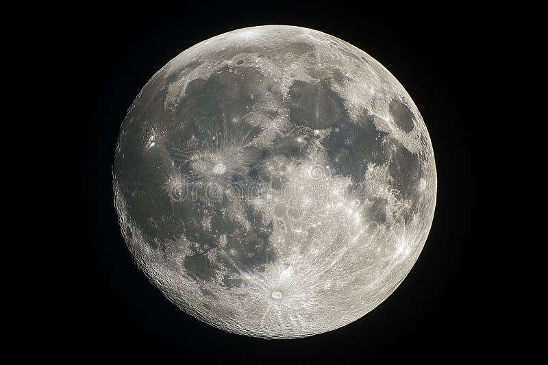 Detailed View of the Moon S Surface with Prominent Craters and Mare ...