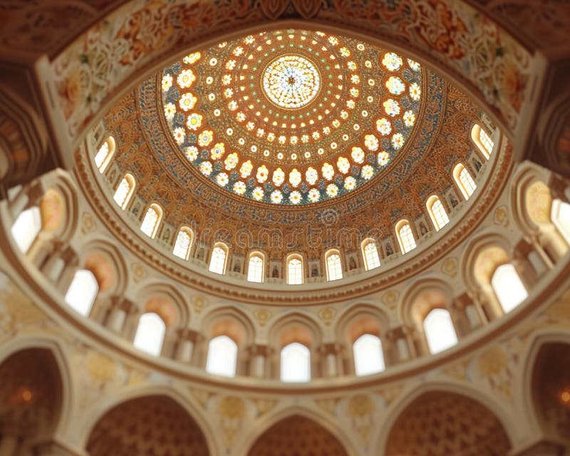 Detailed View of Mosques Ceiling with Geometric Patterns Stock Photo ...