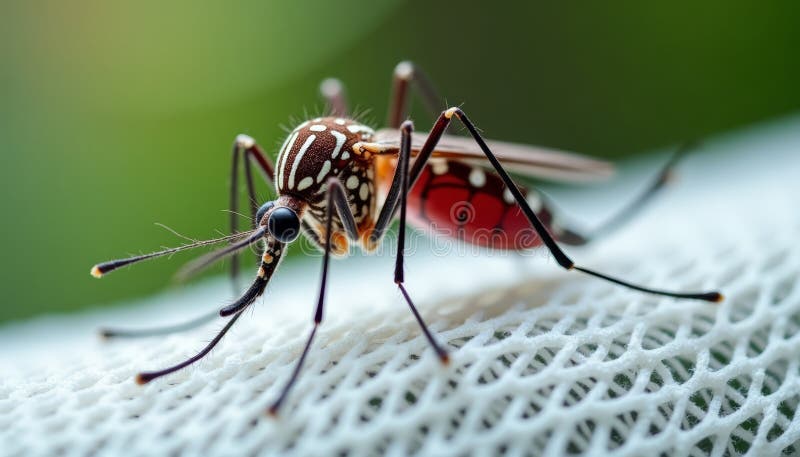 Close-up View of a Mosquito Resting on a White Surface in a Natural ...