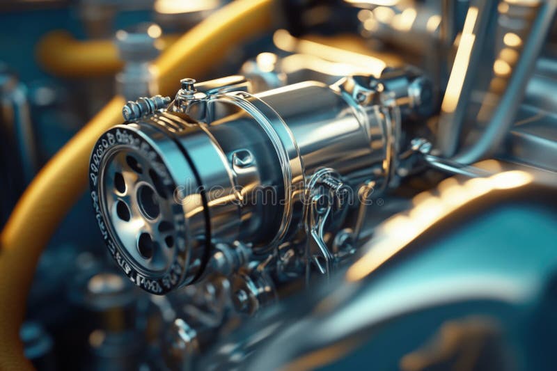 A Detailed View of a Motorcycle Engine with Various Components Visible ...
