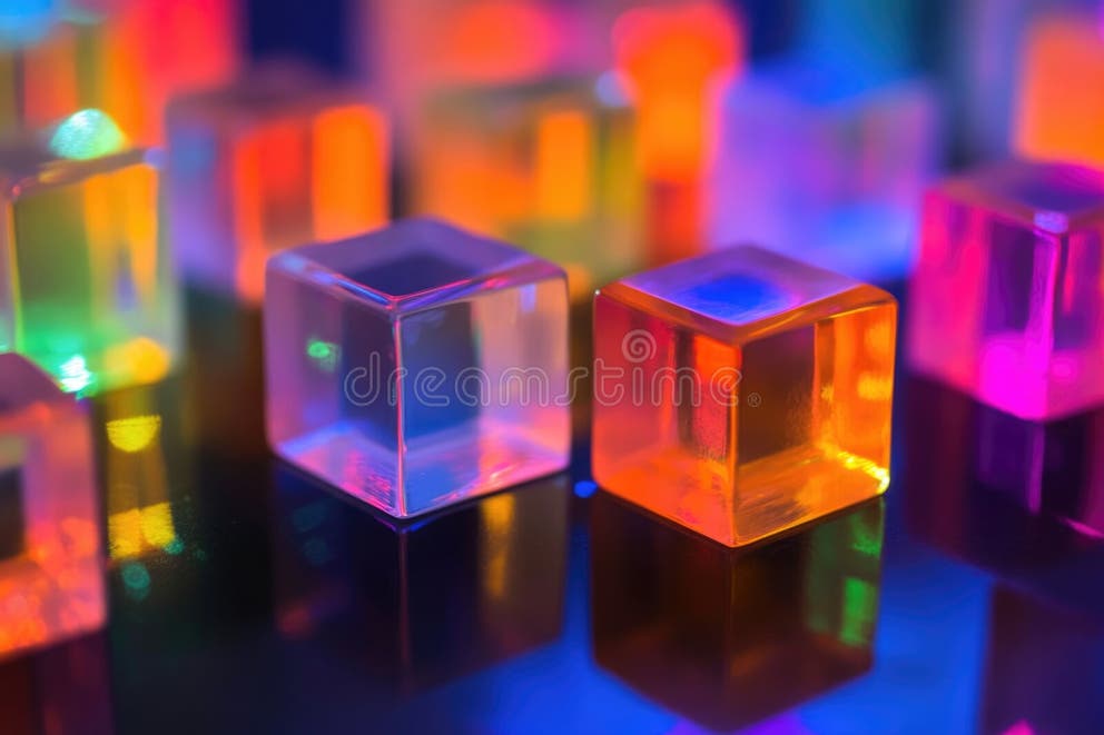 A Detailed View of Multiple Colorful Cubes Stock Illustration ...