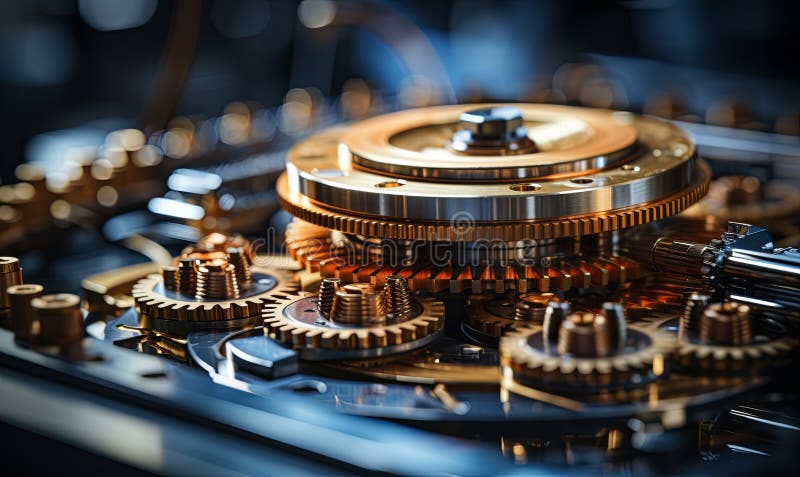 Close Up of Clock Gears stock image. Image of gears - 342268735