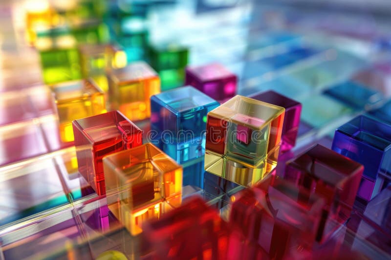 A Detailed View of Multiple Small Cubes Arranged in a Neat Stack on a ...