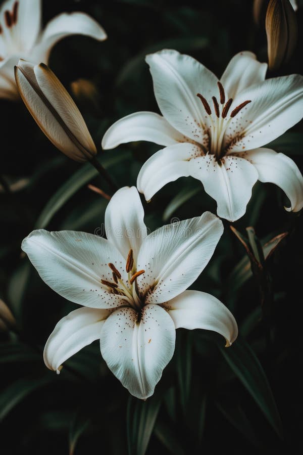 A Detailed View of Multiple White Blooms Stock Photo - Image of bloom ...