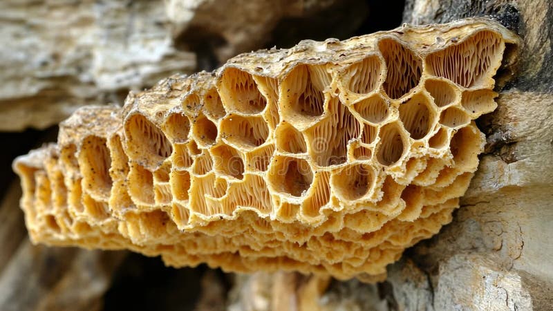 Close-Up of Natural Honeycomb Structure in Beehive for Agricultural ...