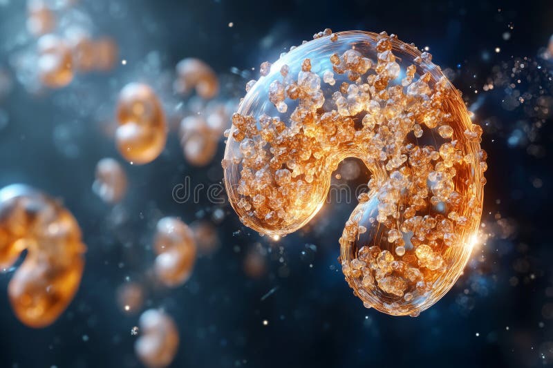 Detailed View of Nephrolithiasis and Kidney Stone Formation Stock Photo ...