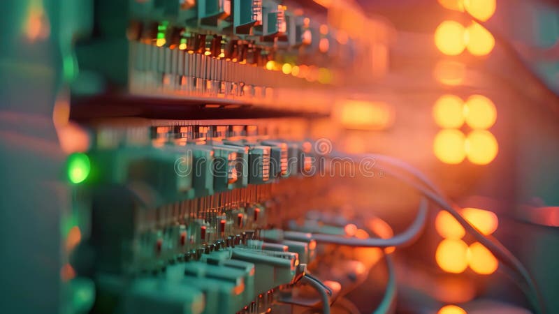 A Detailed View of a Network Board Showing Multiple Wires and ...