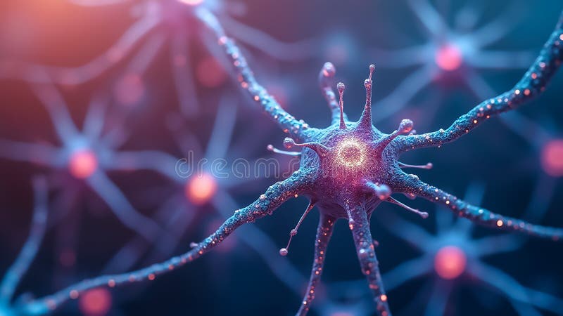 A Detailed View of a Neuron Highlights Its Complex Structure Stock ...
