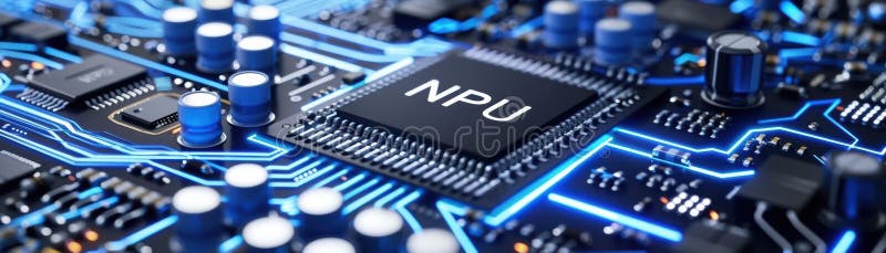 Detailed View of an NPU Integrated on a High-tech Circuit Board ...