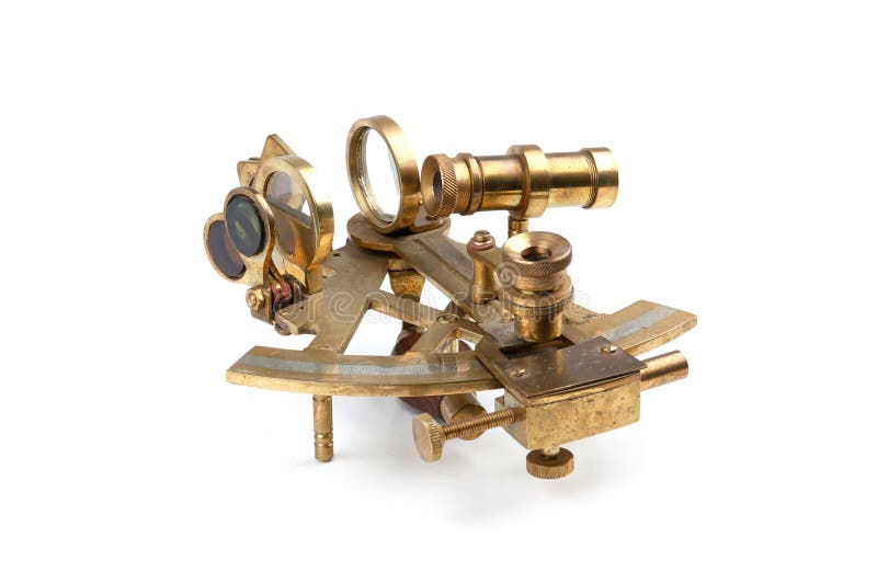 Detailed View of a Old Nautical Sextant with Optics Stock Photo - Image ...