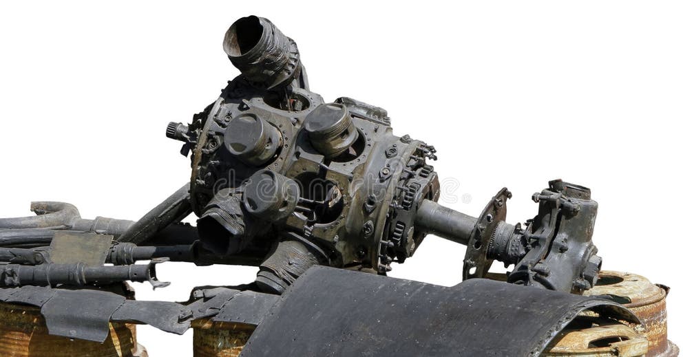 Detailed View of an Old and Rusty Motorcycle Engine Resting on a ...