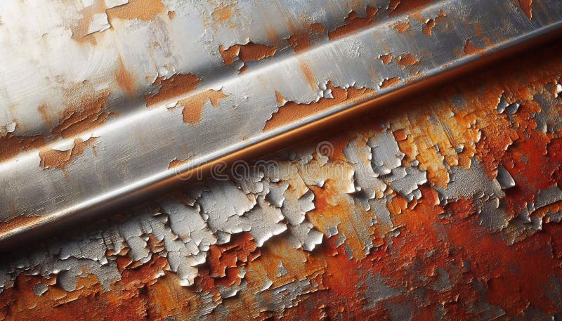 Detailed View of Orange and Silver Rust Texture on a Metallic Surface ...