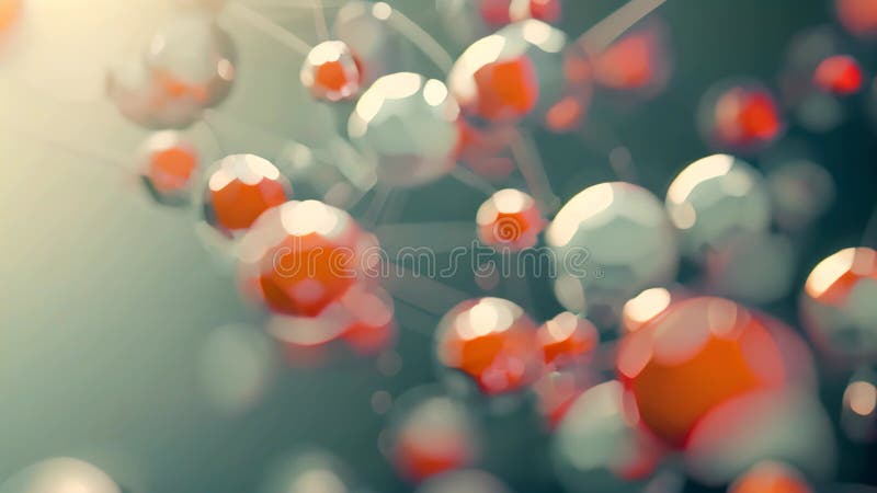 Detailed View of an Orange and White Molecule Structure, Devise an ...
