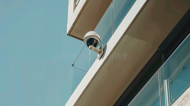 A Detailed View of an Outdoor Smart Home Security Camera Installed on ...