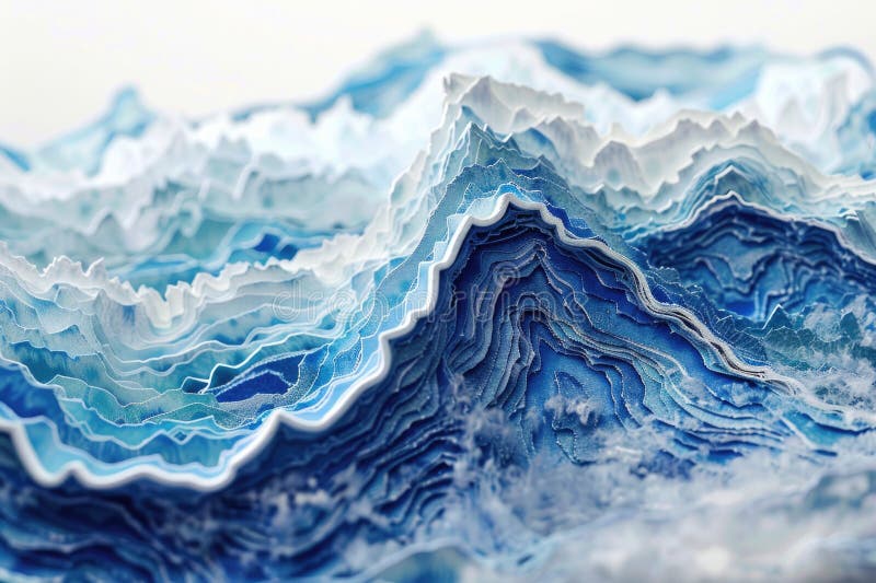 Detailed View of a Paper Wave Sculpture, Perfect for Design Projects ...