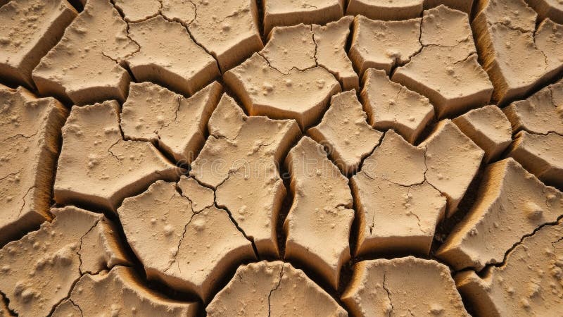 Detailed View of Parched, Broken Earth Illustrating the Impact of ...