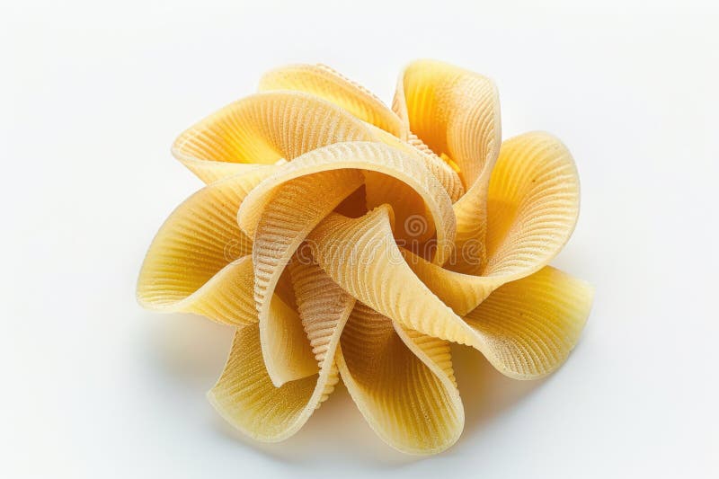 A Detailed View of a Pasta Flower on a White Background Stock Image ...