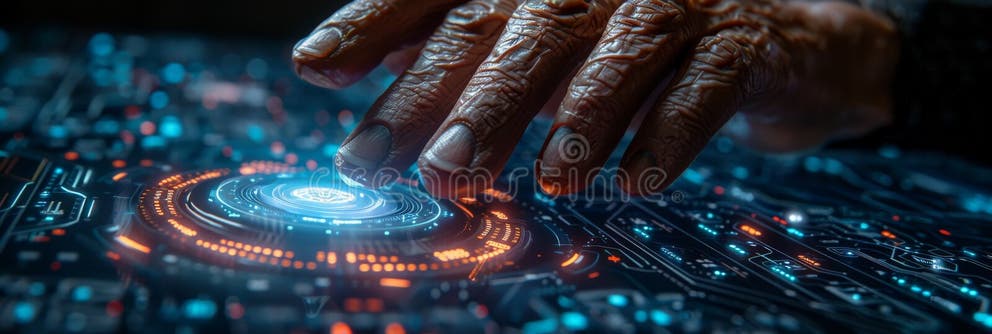 A Detailed View of a Persons Hands Interacting with a Modern Display ...