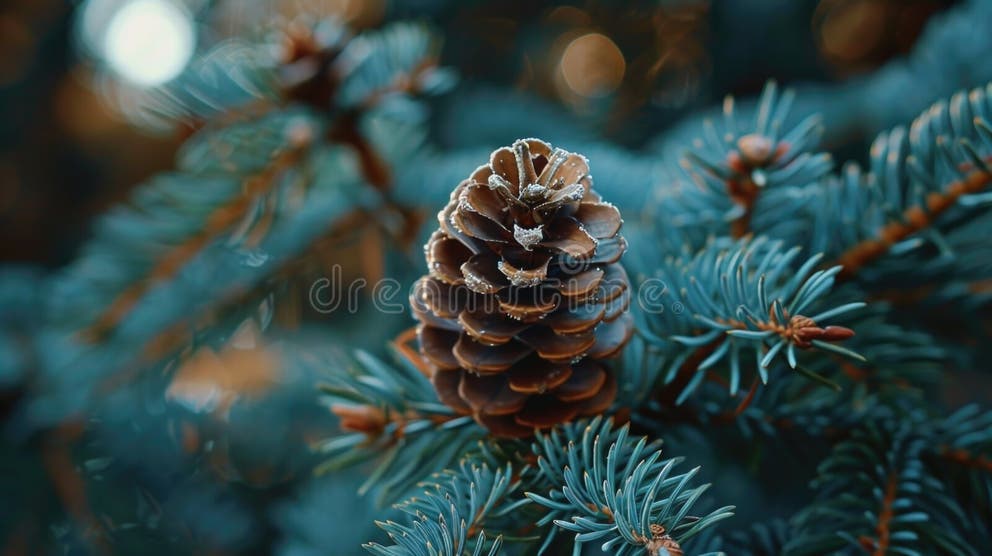 Detailed View of a Pine Cone on a Tree, Suitable for Nature Themes Stock Image - Image of pine ...