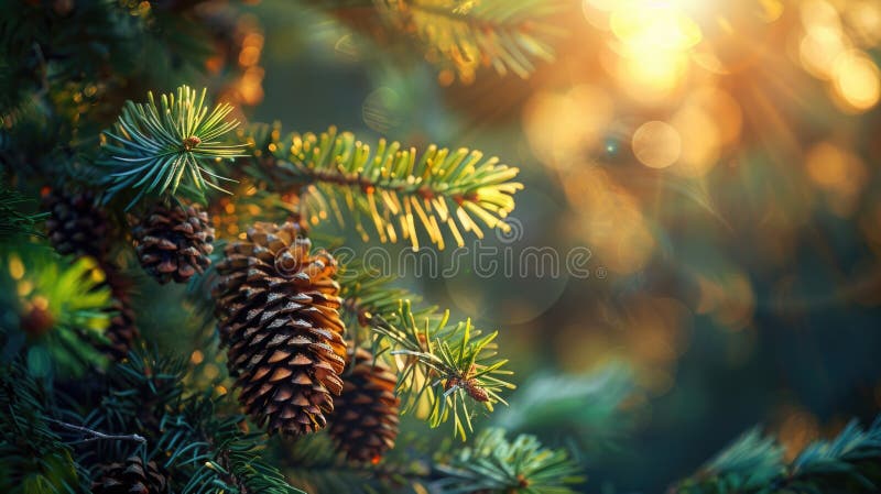 Detailed View of a Pine Tree with Cones, Perfect for Nature-themed ...