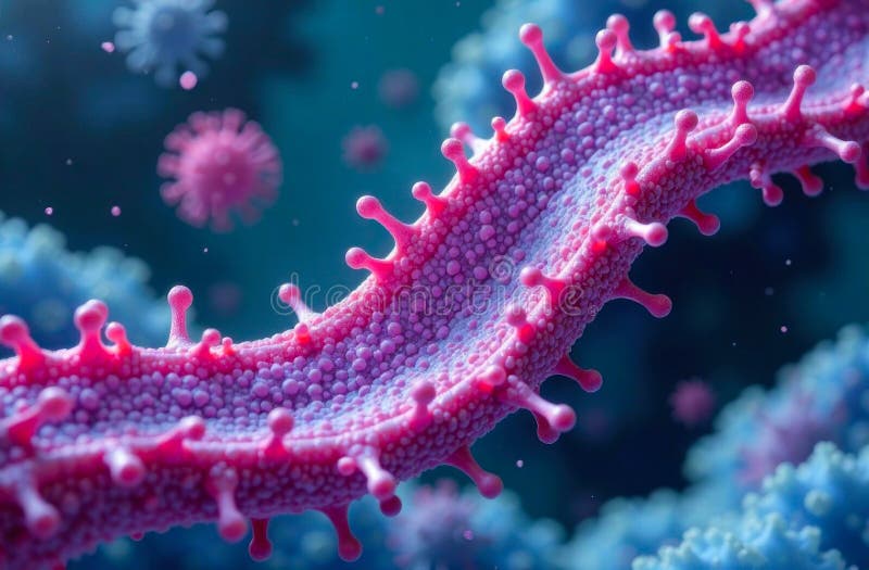 Detailed View of Pink and Purple Cellular Formations Illustrating ...