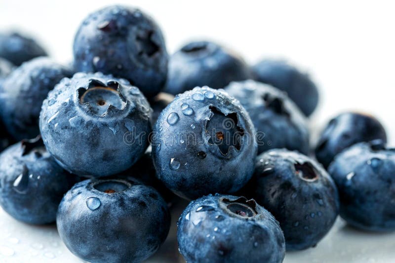 Detailed View of Plump and Juicy Blueberries Grouped Together on a ...