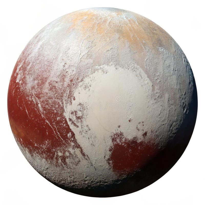 Detailed View of Pluto Isolated on White Background Stock Illustration - Illustration of ...
