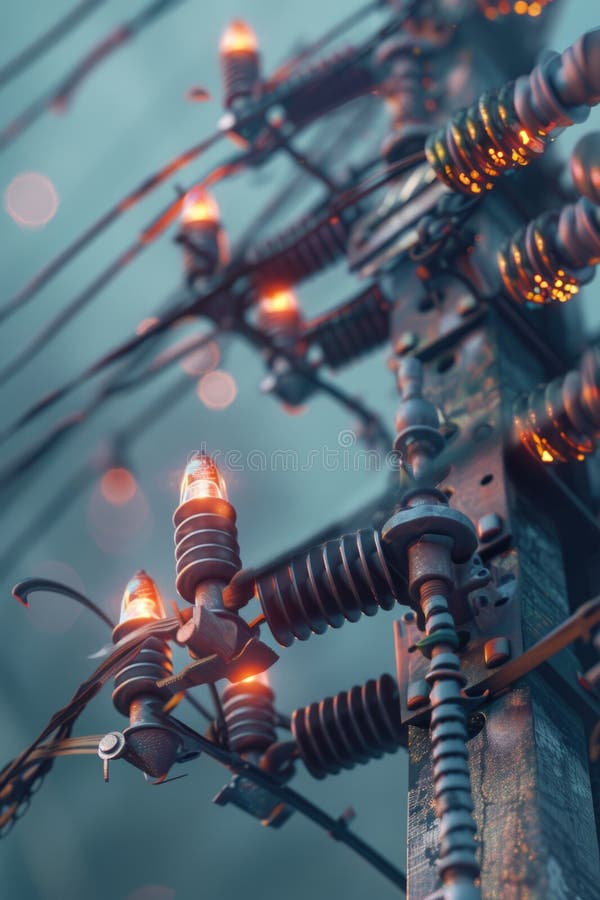 Detailed View of a Power Pole with Multiple Wires. Ideal for ...