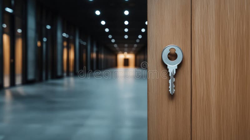 Detailed View of a Prison Cell Door Lock with a Key Inserted ...