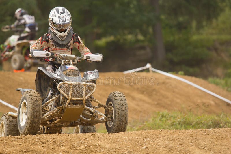 Detailed View of the Quad Rider on the Track Editorial Stock Image ...