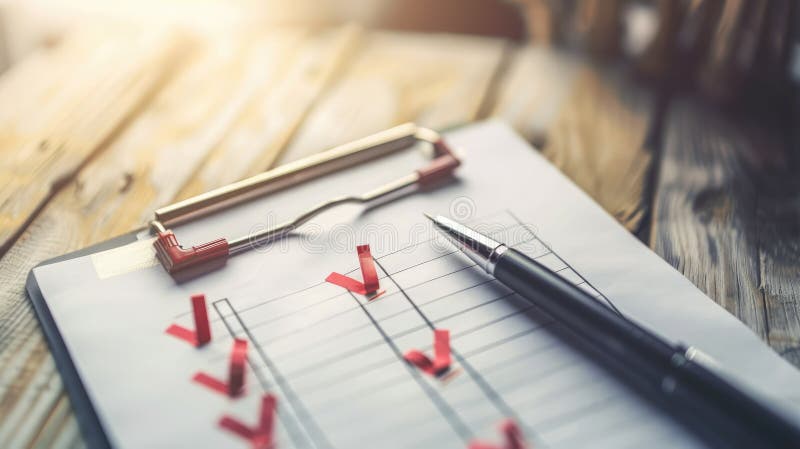 Detailed View of a Quality Checklist with Survey Documents, Organized for Evaluation. Survey ...