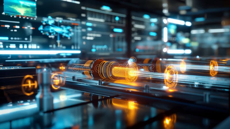 Close-up of Quantum Key Distribution (QKD) Device in a Modern ...