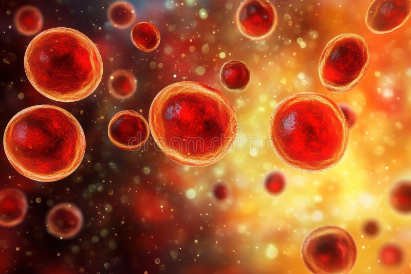 A Detailed View of Red Blood Cells Flowing through a Blood Vessel ...