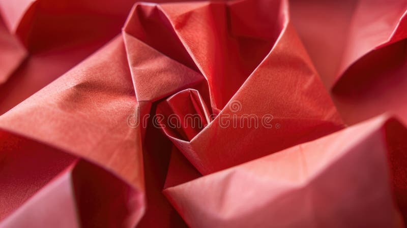 A Detailed View of a Red Folded Piece of Paper, Suitable for Various ...