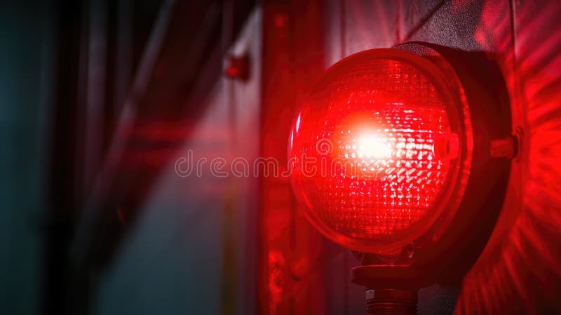 A Detailed View of a Red Light on a Wall. Suitable for Various Design ...