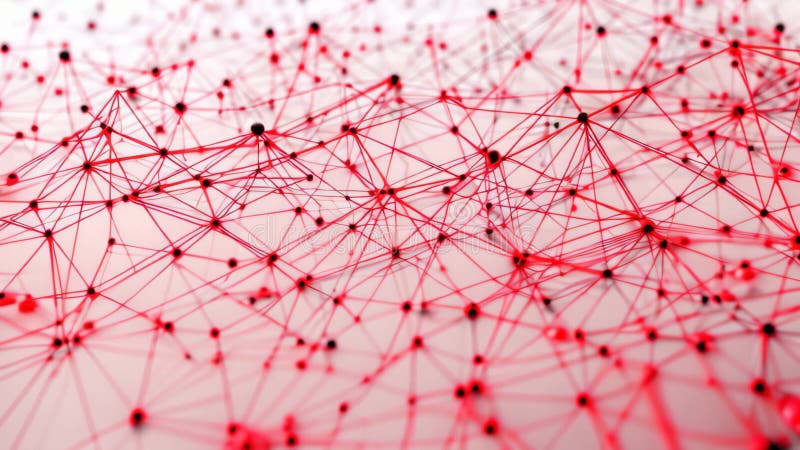 A Detailed View of a Red Network Pattern on a Clean and White Surface ...