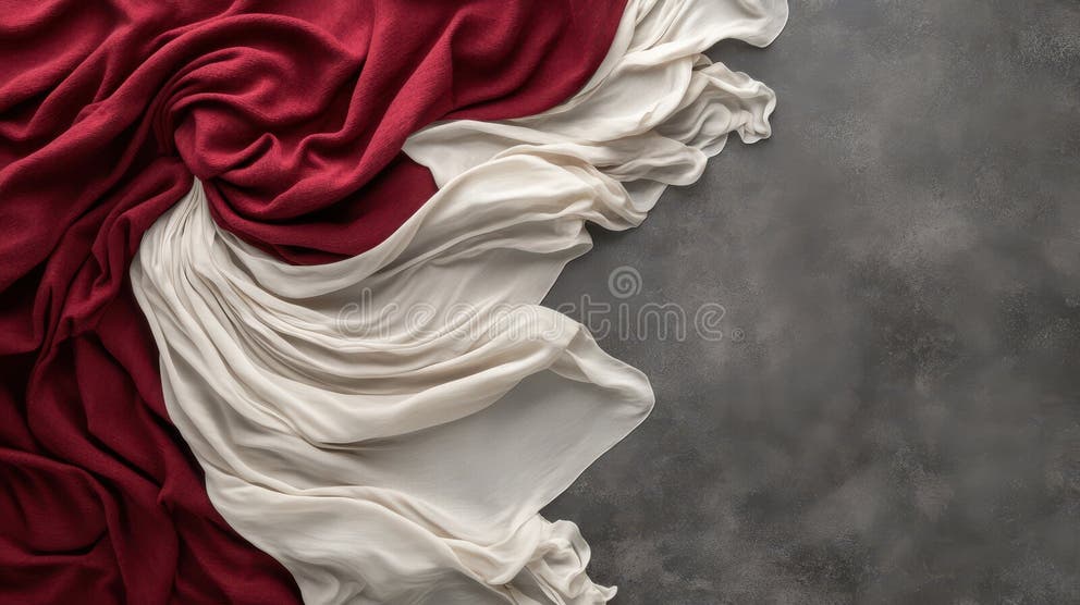 A Detailed View of a Red and White Fabric Featuring a Distinct White ...