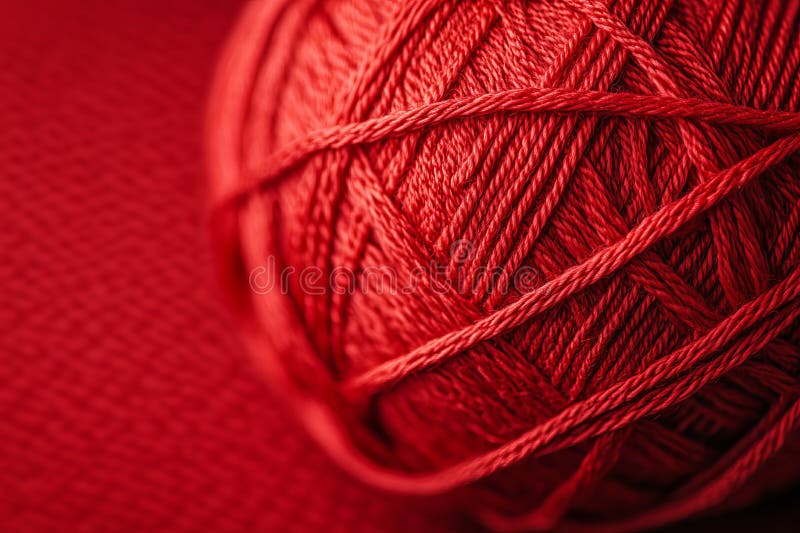 Detailed View Red Wool Threads Knitting Stock Photos - Free & Royalty ...