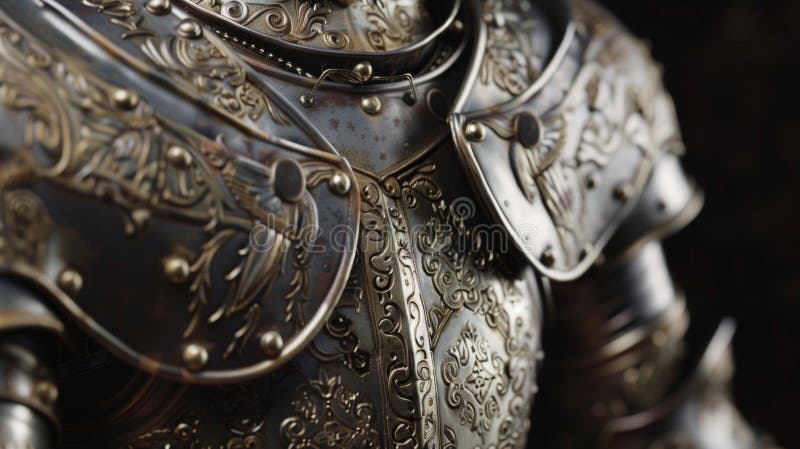 A Detailed View of a Replica of a Medieval Knights Armor Complete with ...