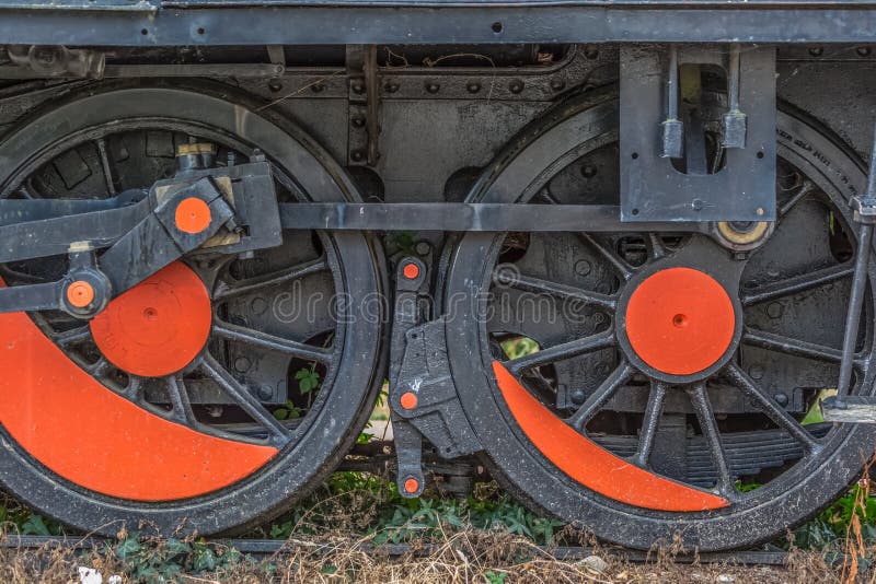 Detailed View of a Retro Driving Wheel Train System Stock Photo - Image ...