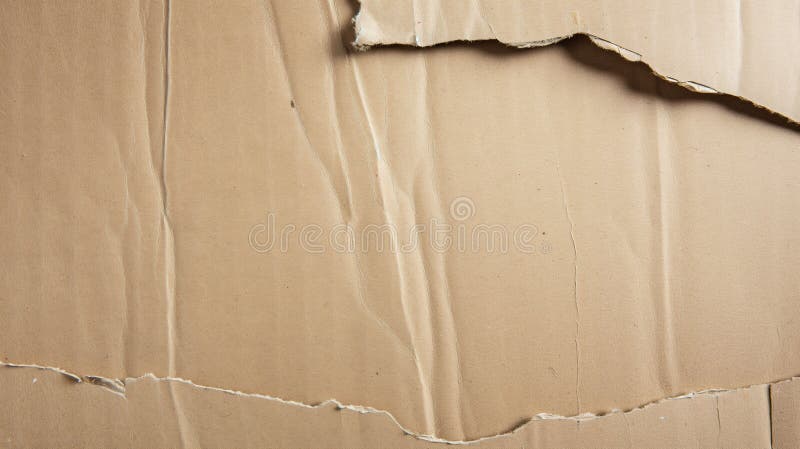 The Close-up of Ripped Cardboard Texture with Torn Edges, Suitable for ...
