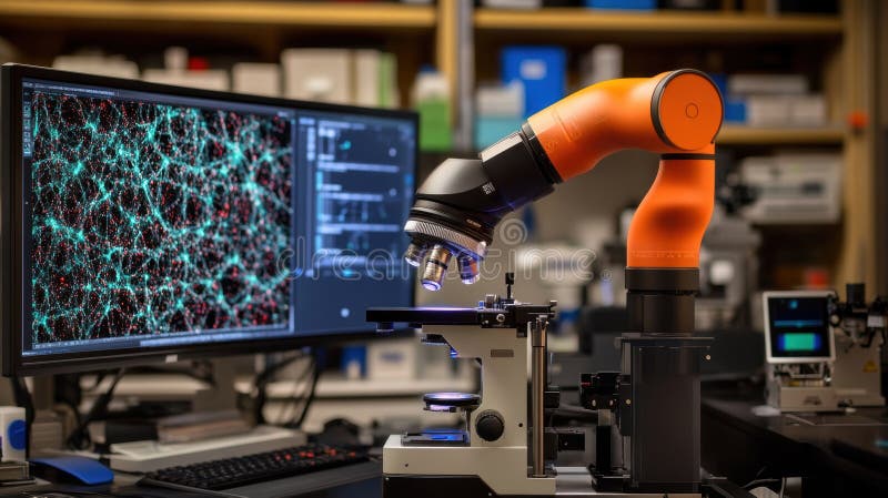 A Detailed View of a Robotic Arm Manipulating Delicate Samples Under a ...