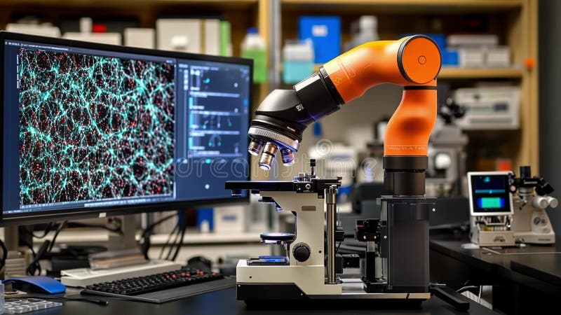 A Detailed View of a Robotic Arm Manipulating Delicate Samples Under a ...