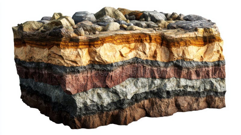 A Detailed View of Rock Strata in an Abstract Format. Layers of Earth ...