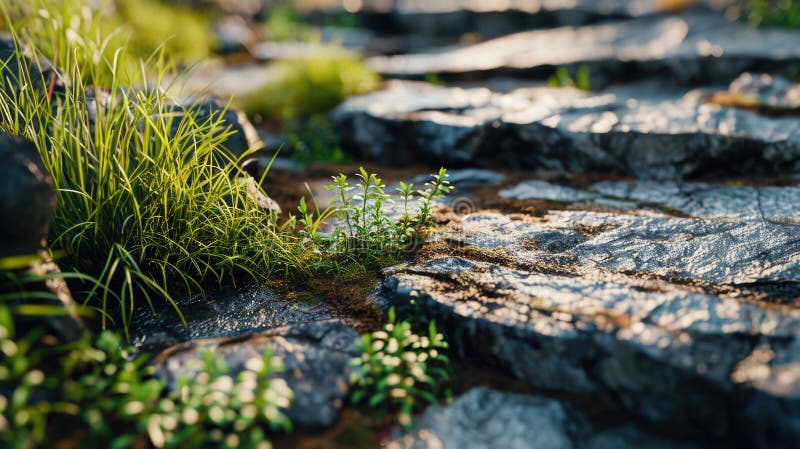 Detailed View of Rocks and Grass, Perfect for Nature-themed Designs ...