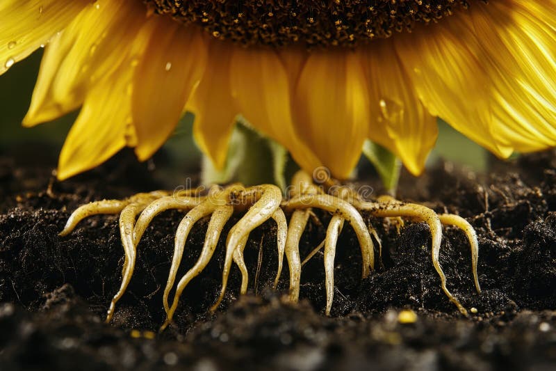 Sunflower Roots Close Up stock photo. Image of agriculture - 385291664