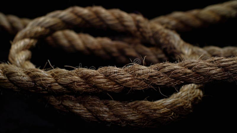 A Detailed View of a Rope Against a Dark Background, Suitable for ...