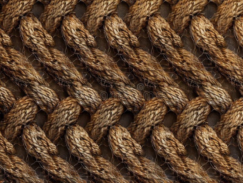 Detailed View of a Rope Featuring a Complex, Intertwined Knot Structure ...