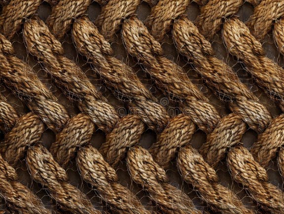 Detailed View of a Rope Featuring a Complex, Intertwined Knot Structure ...