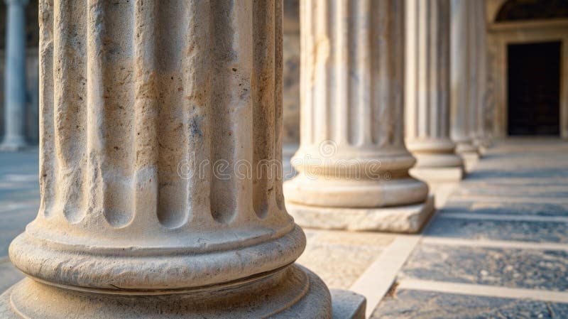 A Detailed View of a Row of Columns on a Sidewalk. Perfect for ...